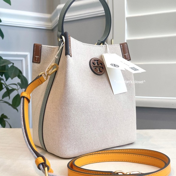 Tory Burch | Bags | New Tory Burch Blake Canvas Bucket Bag | Poshmark